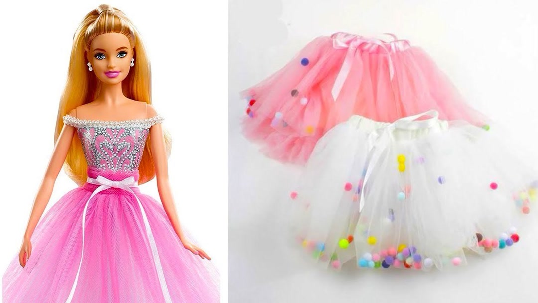 给芭比娃娃做两套漂亮的裙子和包包,做法很简单,创意手工diy