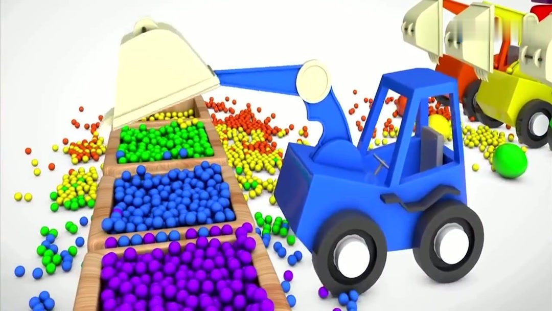 益智早教动画视频,3D动漫挖掘机找奇趣蛋,教宝宝学习色彩!