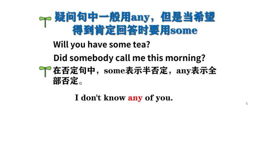 初中英语语法 unit 2.6 不定代词 some any