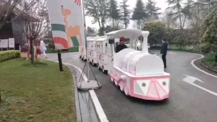 小火车开动了,樱花节定制款小火车易安德电动车