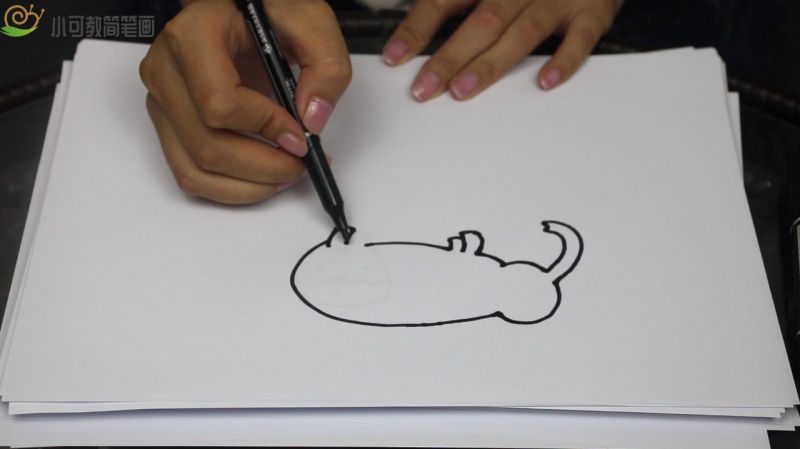 小可画画卡通小象简笔画教学,过程趣味无穷