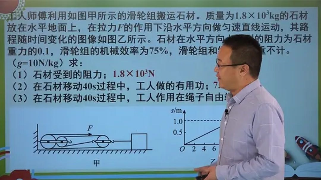 2020年沈阳中考物理第18题:滑轮组的机械效率计算