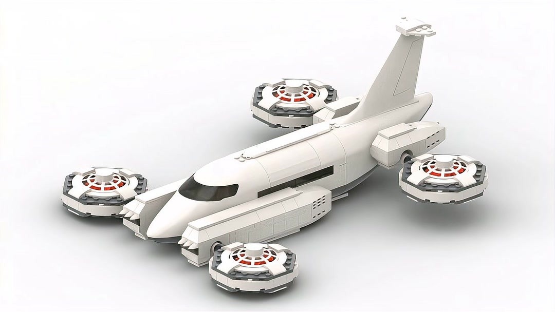 四螺旋桨直升机乐高积木moc动画