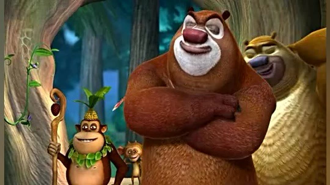 光头强打坏电视,翠花爆发,肩扛熊大熊二回家