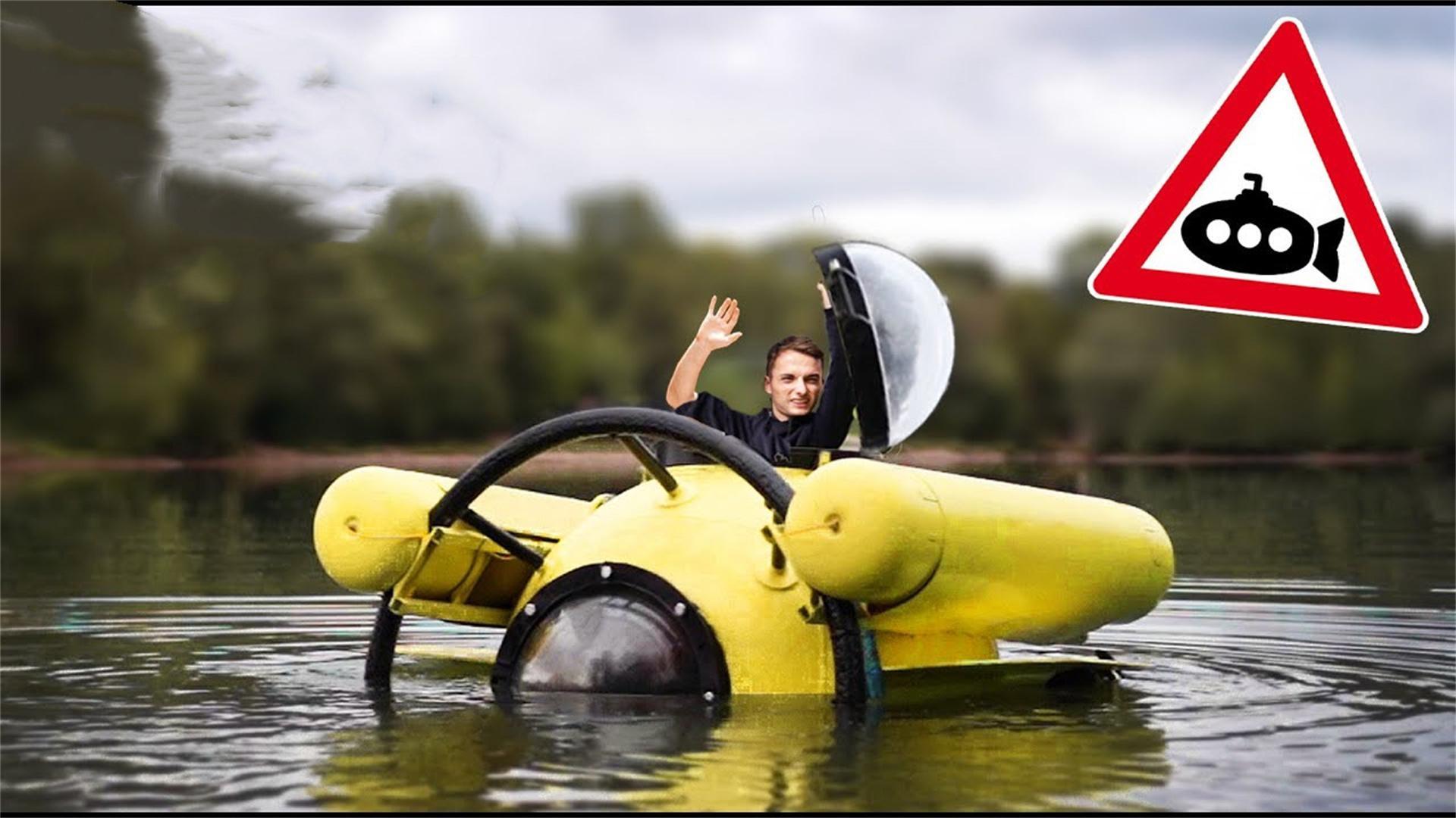 牛人用废弃铁球自制"潜水艇",以为只是模型,结果成功下水了!