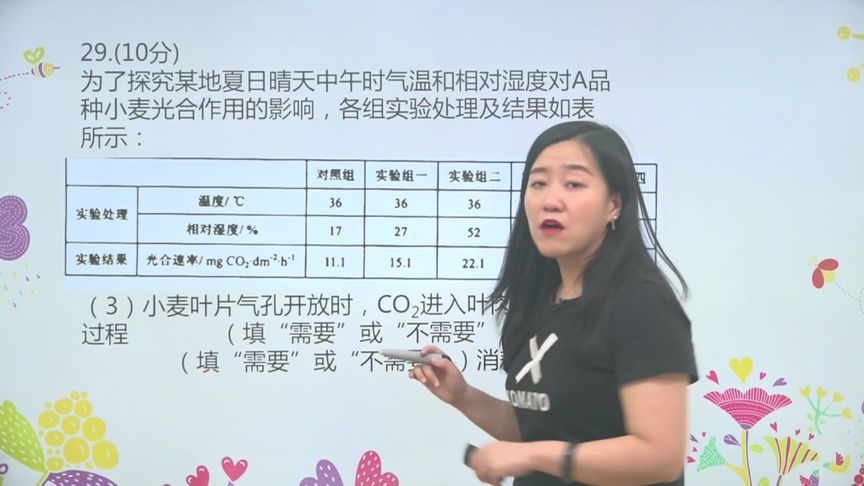 高考生物真题解析-全国3卷-29.光合作用实验分析