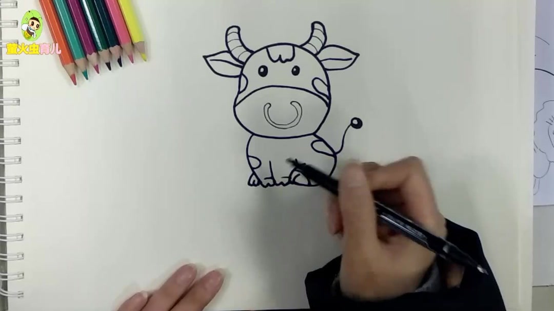 《儿童简笔画》花花的小奶牛,快拿起笔和我一起画吧!