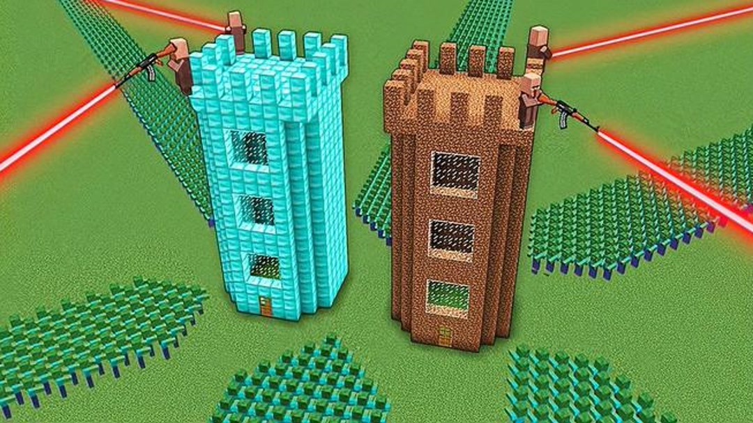 「小辉哥解说」在我的世界里哪座塔可以抵抗僵尸的攻击