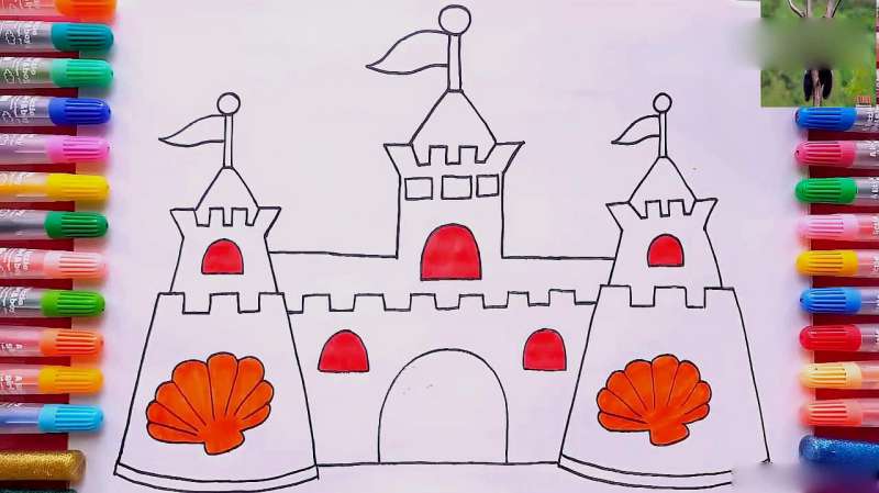 简笔画,教你画一个简单又好看的城堡
