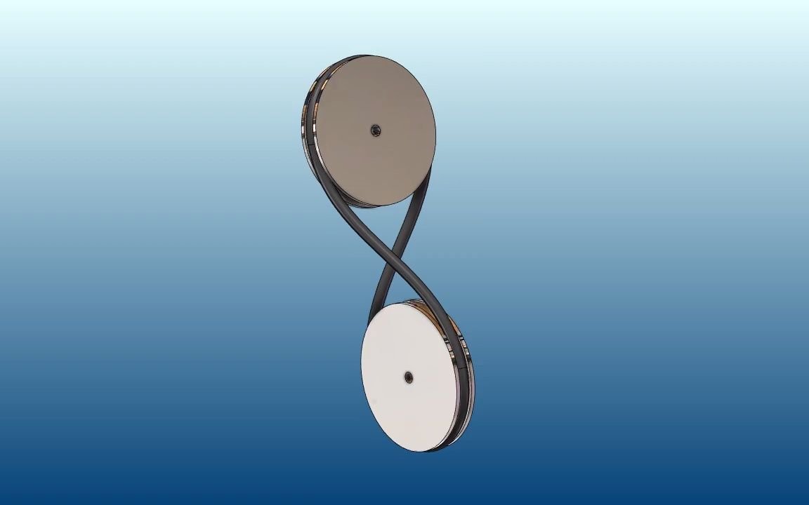 圆皮带正交轴传动