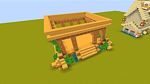 阿菜游戏迷你世界玩法建筑教学 沙漠神殿制作教学第一期