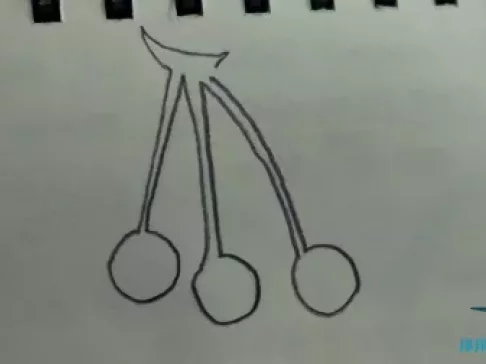邦邦教你学画画:你知道怎么一笔把樱桃画出来吗?不会的话我教你呀!
