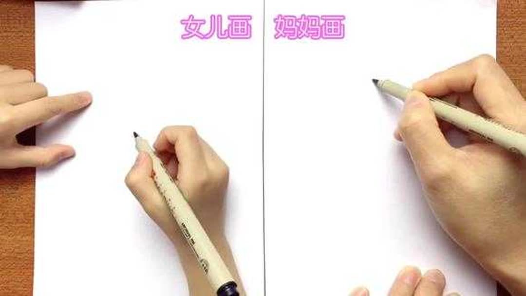 妈妈教5岁女儿画小公主,不料女儿画出来的小公主更加生动!