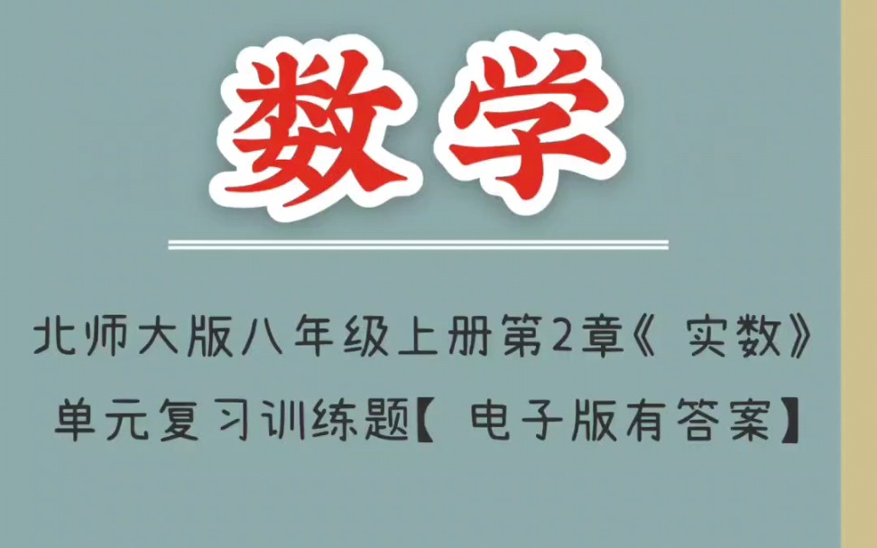 北师大版八年级上册《实数》单元复习训练题