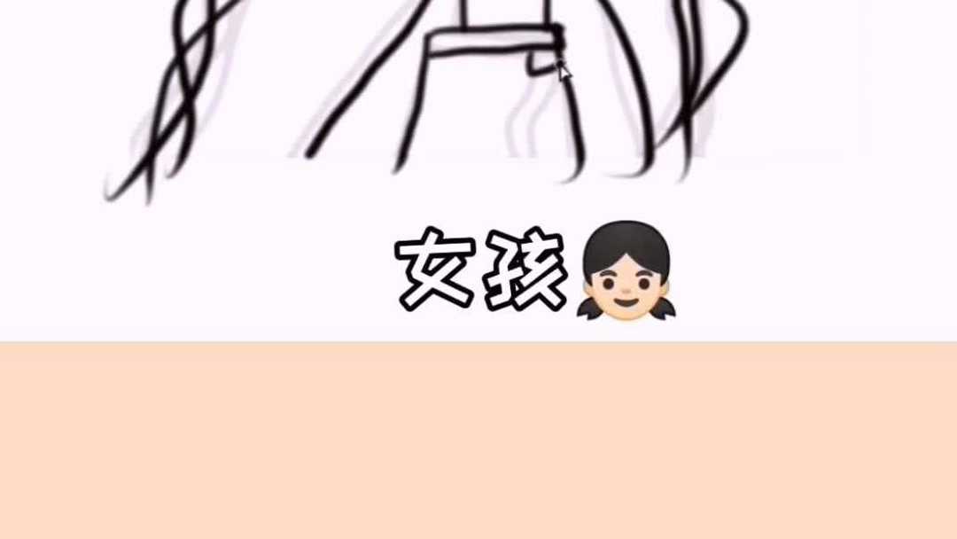 简笔画:简单可爱古风女孩