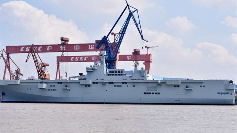 075两栖舰即将进行海试,后续型号更先进,排水量或超美国级
