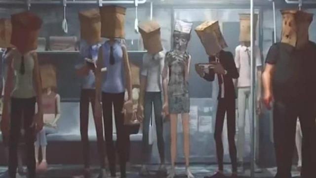 讽刺动画短片:人们用编码代替名字,没办法露脸必须套着纸袋生活