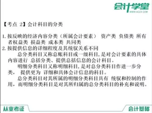 会计基础会计从业视频教程全套-会计科目与账户