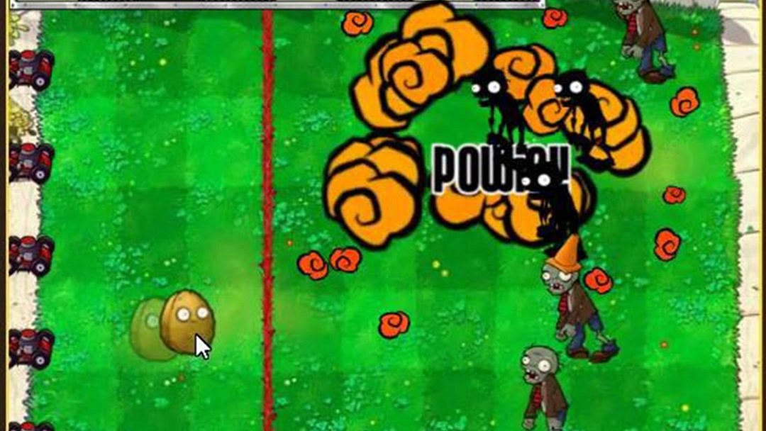 红色坚果的威力真不小 植物大战僵尸无敌版游戏