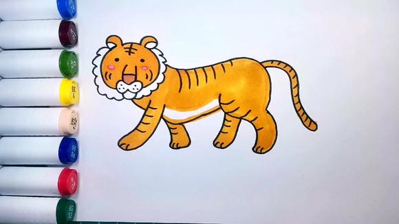 森林之王老虎简笔画