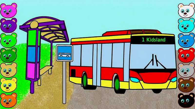 儿童早教绘画视频教程,教孩子们绘制城市公共汽车