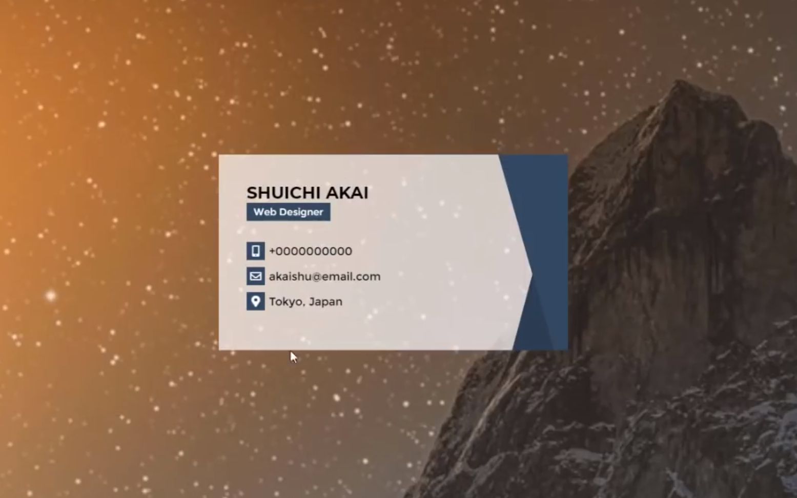 id1010 HTML CSS JQuery 名片设计-【网页前端设计】