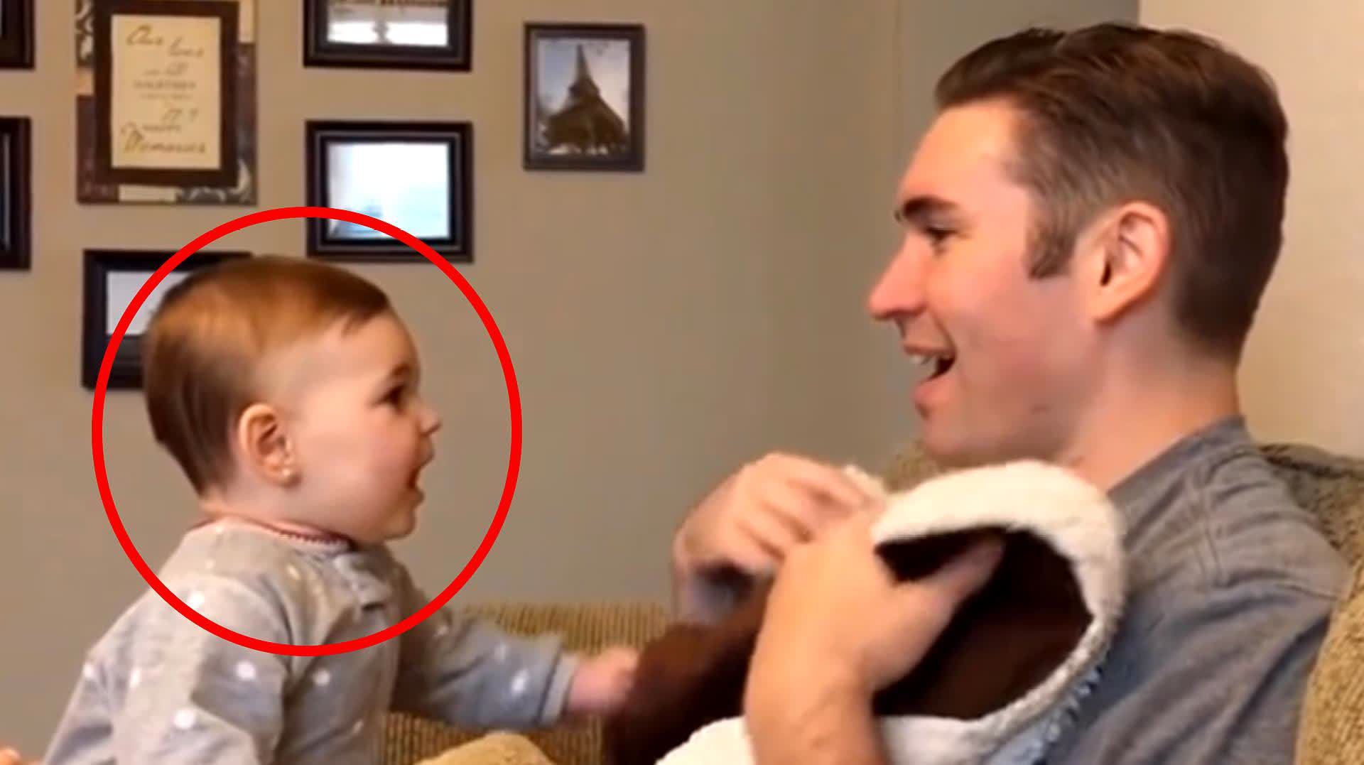 萌娃第一次见到爸爸刮胡子,下一秒的反应,令全家彻底笑翻了