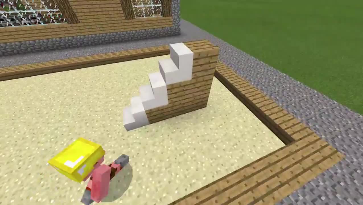 我的世界:小木屋建好。