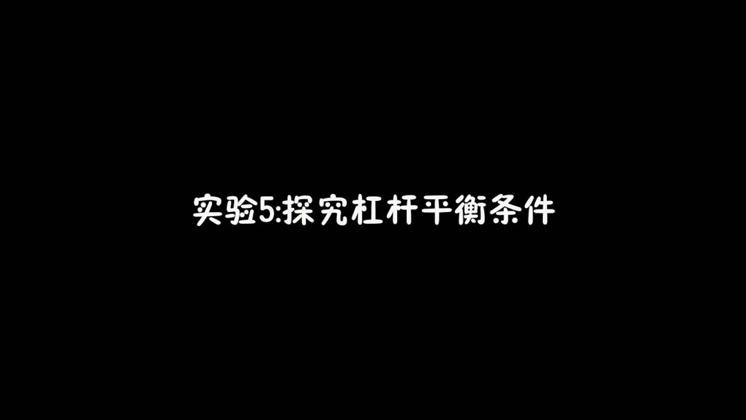 实验5:探究杠杆的平衡条件