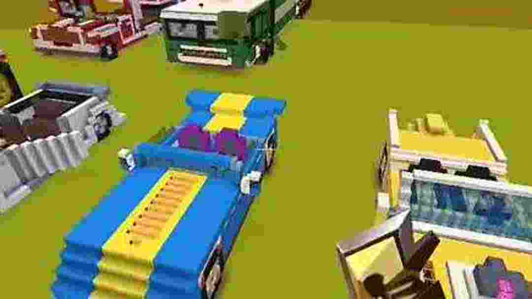 迷你世界:分享一个有很多汽车模型的地图!4