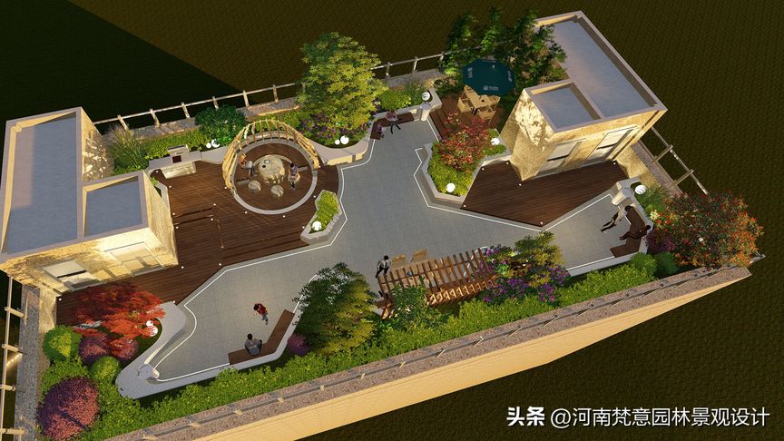 320㎡企业屋顶花园景观设计案例