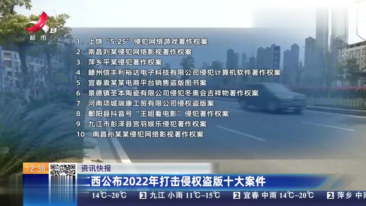 江西公布2022年打击侵权盗版十大案件