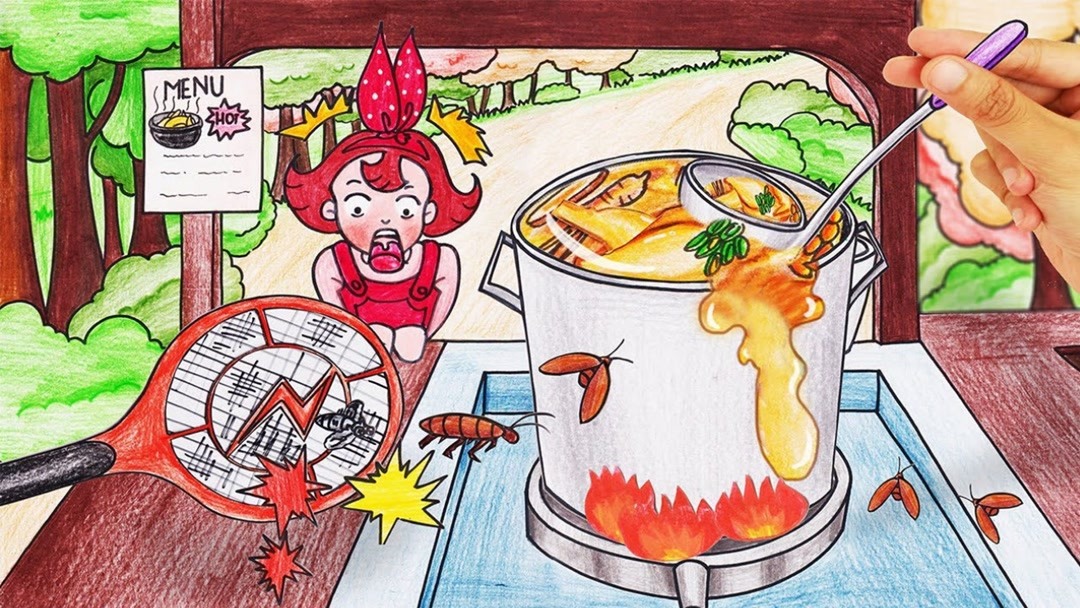 趣味纸动画:小美厨房蟑螂大作战,做一锅美味人参鸡汤犒劳自己