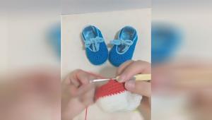 手工编织「宝宝鞋」教程4