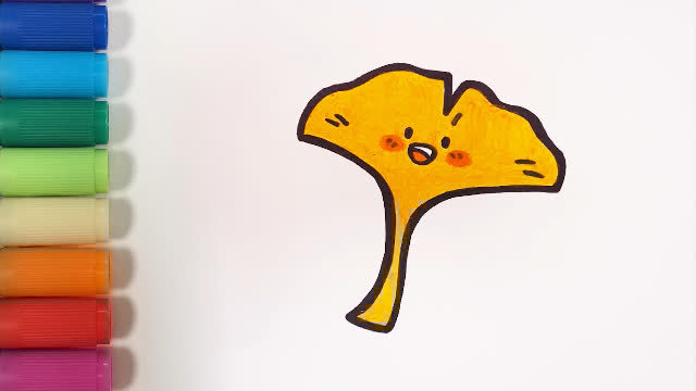 儿歌多多儿童简笔画 银杏 秋天宝宝来画四大古树的银杏叶