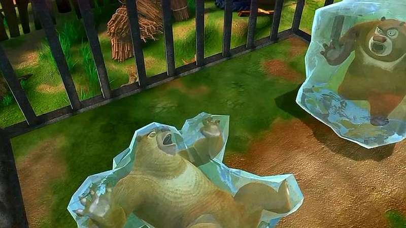 当我把《熊出没》片段“倒放”后,熊二躺在地上被冰冻住,太诡异