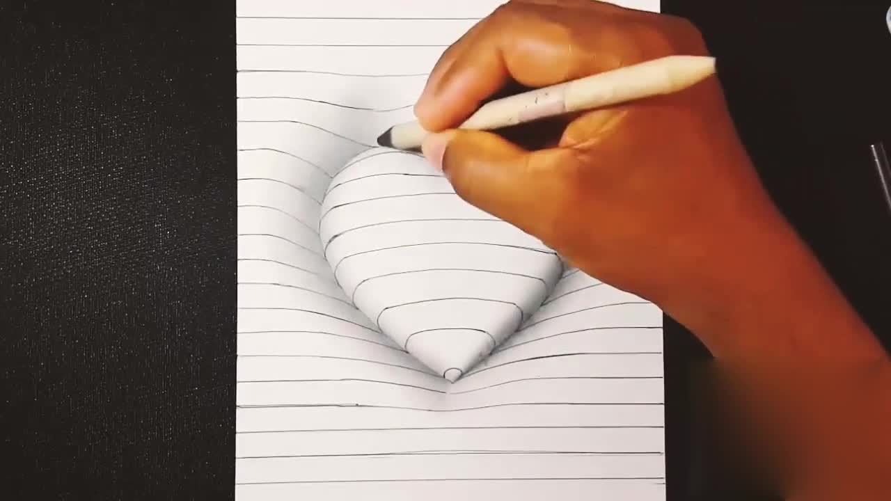 画3D立体画很简单:铅笔和水性笔足矣