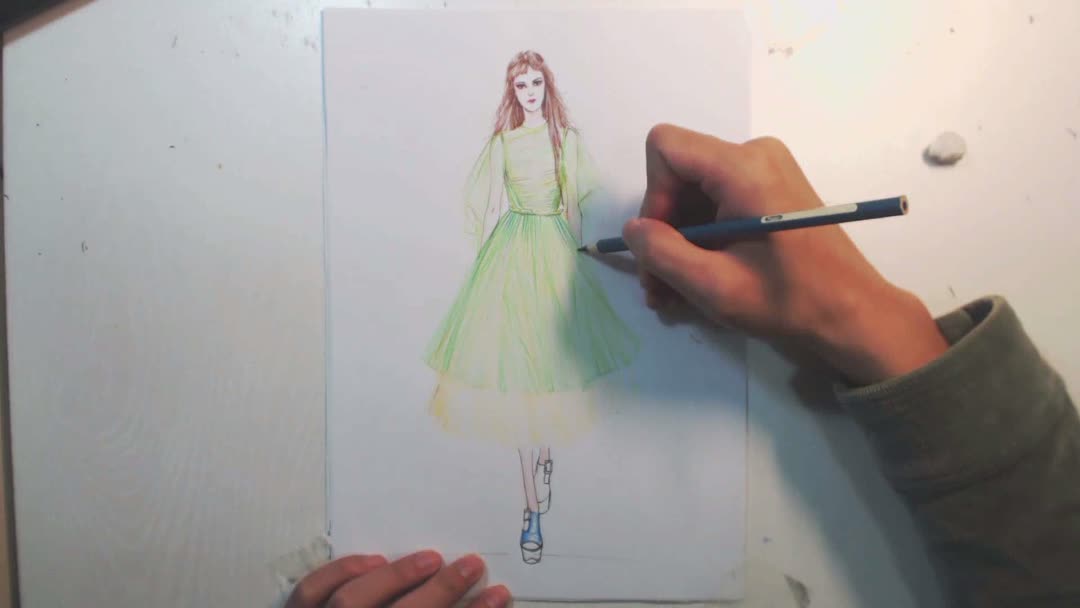 服装设计手绘技法,彩铅上色入门篇!