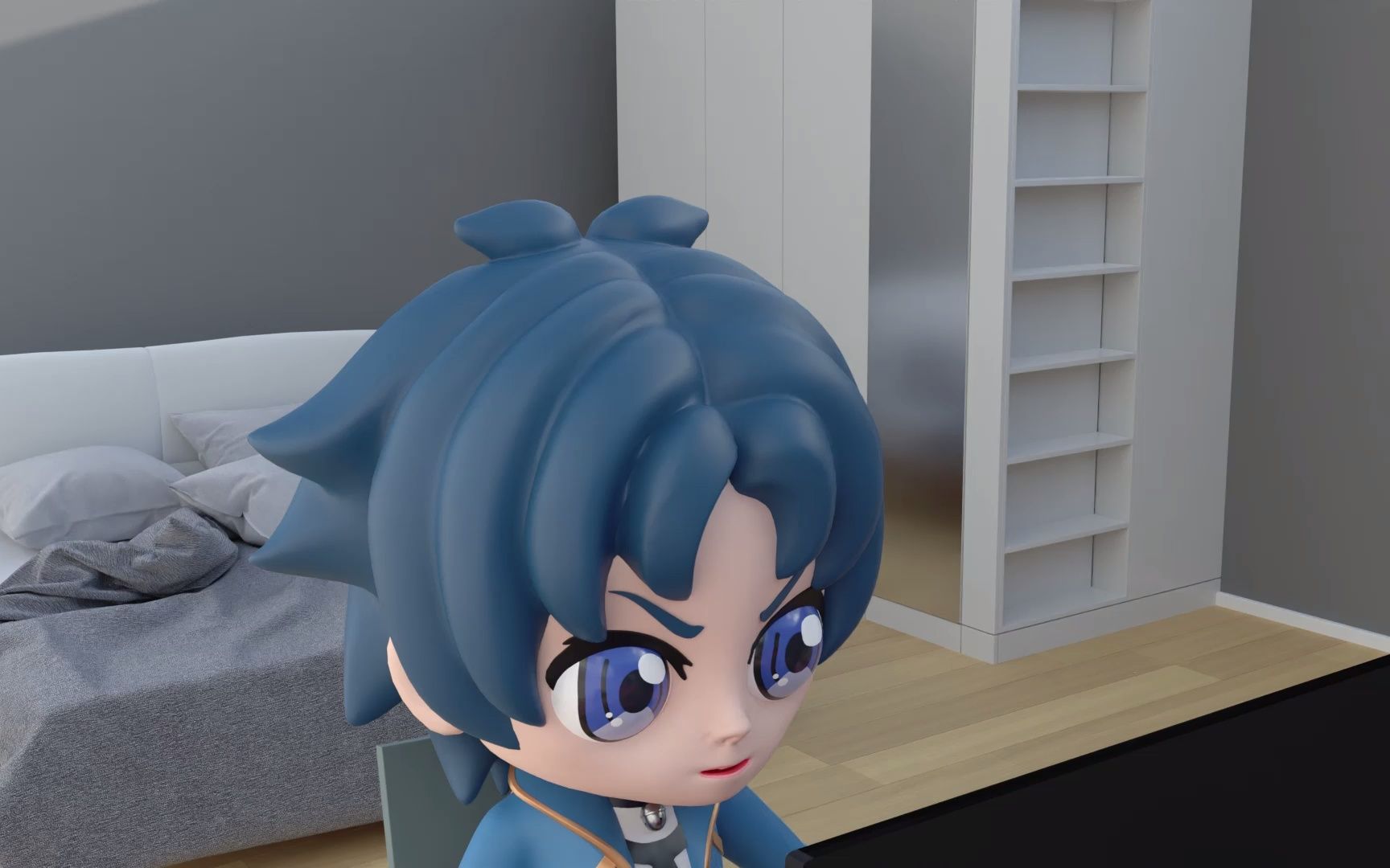 自制三维动画短片不会吧,当你的父亲推门而入看到你是什么尴尬反应,...