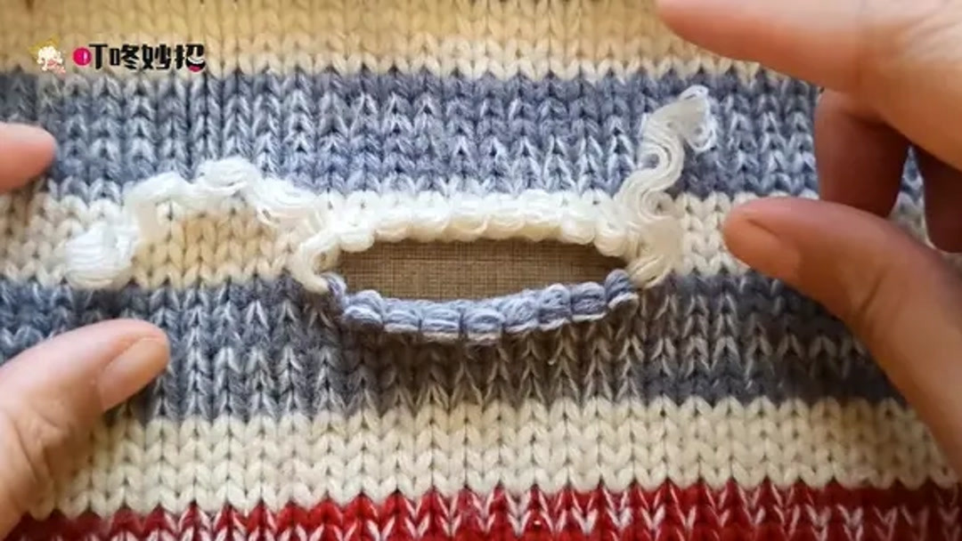 毛衣断线破洞,织补匠一步步教大家修补,补好后完美无瑕疵,真棒