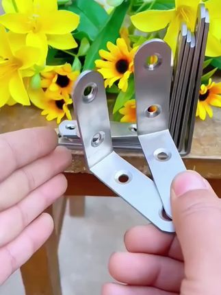 90度加厚不锈钢角码,木制家具组装,加固连接都用它,固定结实耐用#好...