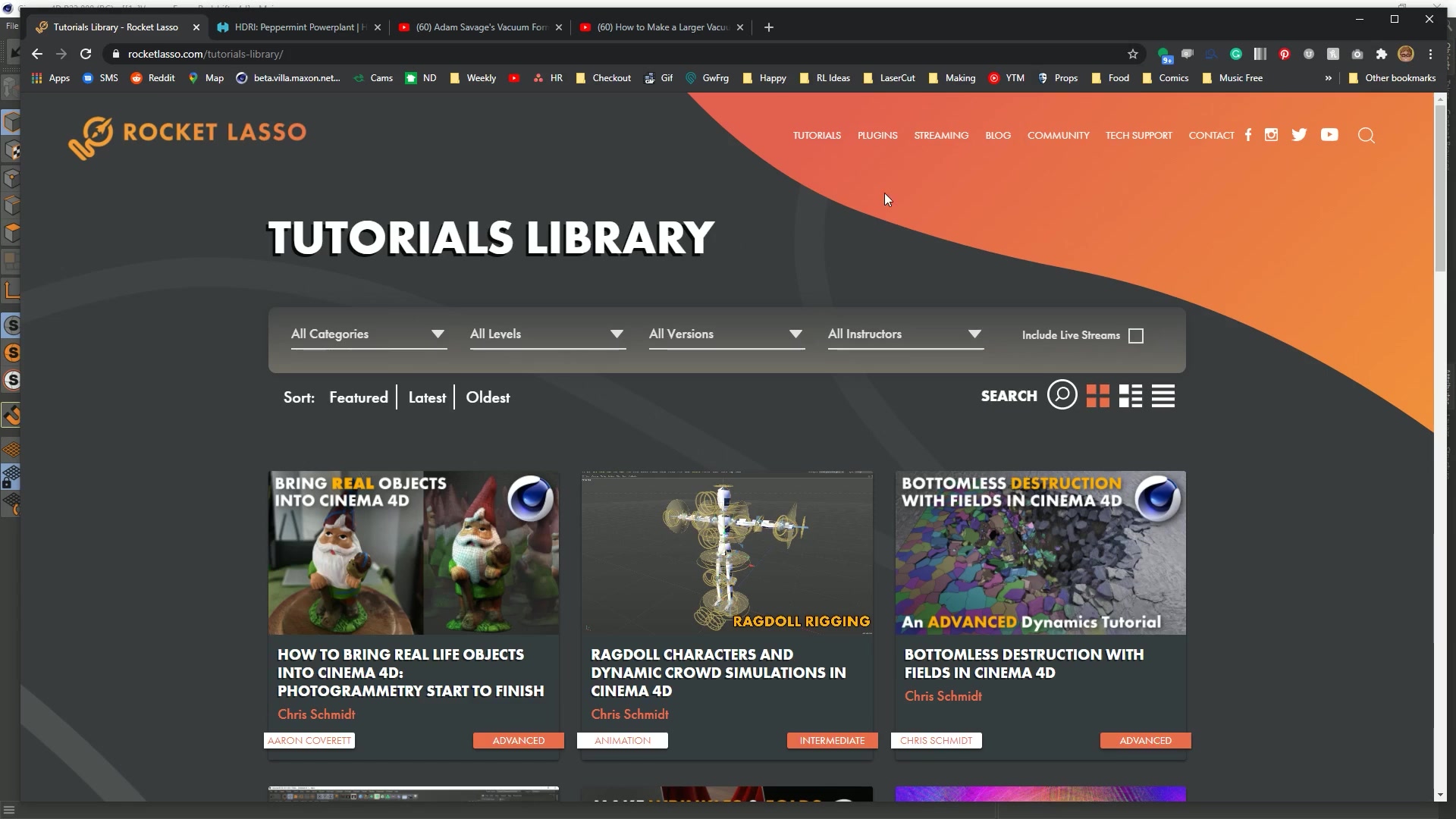 rocketlasso讲解C4D搭配Volume Builder和一系列的变形器+ Fields域...