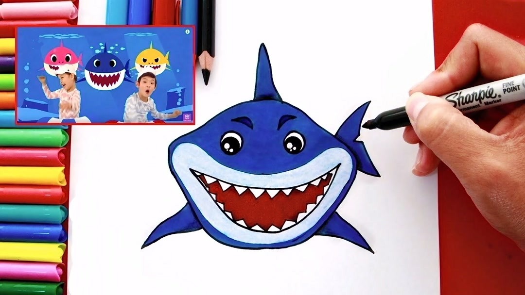 儿童简笔画:如何画鲨鱼