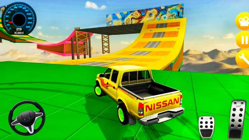 奇趣驾驶皮卡车闯关跑酷小游戏