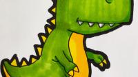 1分钟恐龙简笔画,超简单可爱的脊饰龙