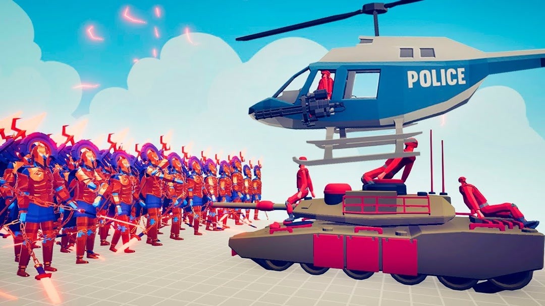 全面战争模拟器游戏 直升机和坦克对战各个派系不同兵种的军队