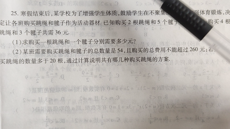 自主学习 专题提升 方程与不等式 第25题 方案设计问题