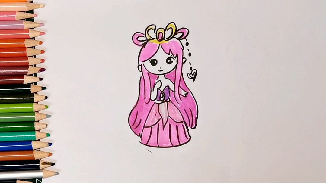 彩铅简笔画,卡通画迷你世界叶罗丽公主,没想到是个落魄公主