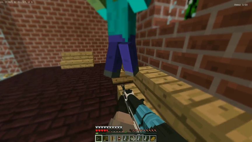 在网易我的世界联机玩枪械模组是什么体验?#我的世界