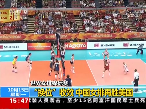 [新闻直播间]世界女排锦标赛 “换位”收效 中国女排再胜美国